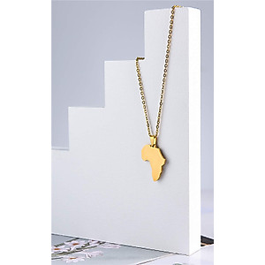 Woman Africa Map Pendant Necklace