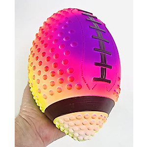 Regent Practice Football Neon Colored 9inch Spiked for gripping Control Made of Soft Rubber Inflatable Football air Filled Great for The Pool or Playground PINK ORANGE LIME BLUE PURPLE (SJB-9R)