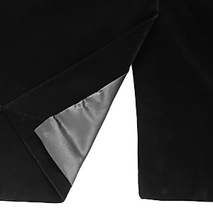 Mens Velvet Blazer - Slim Fit Tuxedo Suits - Shawl Collar Solid Jacket - Wedding Dinner Prom One Button Blazer - Black