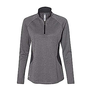 Adidas Women's Lightweight Quarter-Zip Pullover 2XL Black Heather/ Carbon