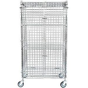 TableTop King NSF Mobile Chrome Wire Security Cage Kit - 24" x 36" x 69"
