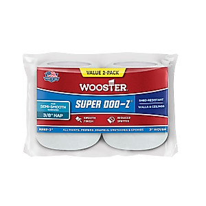 Wooster Brush R282-3 Deluxe Trim Roller, 2-Pack Refill, 3/8-Inch Nap, 3-Inch
