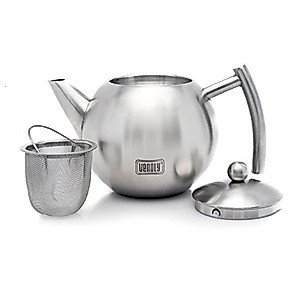 Venoly Stainless Steel Tea Pot With Removable Infuser For Loose Leaf and Tea Bags, Dishwasher Safe and Heat Resistant, 1 Liter