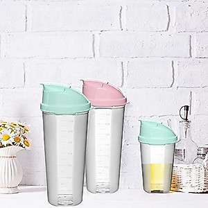 Plastic Olive Oil And Vinegar Dispenser Bottle For Kitchen Cooking With Spout Lid To Pour, Plastic Oil Cruet Container, Thigh Wide Mouth Easy Refill & Clean - BPA Free (25 OZ)