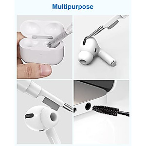 [8 in 1] Cleaner Kit for Airpod,Supfine Cleaning Pen with Brush for Airpods Pro,Multi-Function Cleaner Kit for Earbuds,Earphone,iPod,Keyboard,iPhone,ipad,Laptop(White)