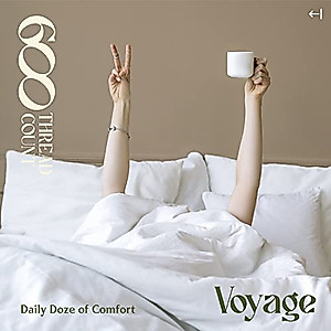 600-Thread-Count Egyptian Quality 100% Cotton Sheets - King Size Cooling Bedsheets for Hot Sleepers - Breathable Sateen Weave, Deep Pocket Fitted - 4 Piece Best Hotel Sheets for King Beds (White)