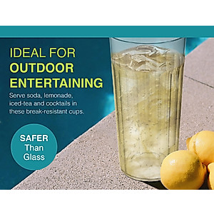 Arrow Home Products 10 oz Clear Plastic Tumblers, Set of 6 - Made in the USA, BPA Free Plastic - Break-Resistant Plastic Drinking Glasses for Indoor & Outdoor Use - Dishwasher Safe, Assorted Colors