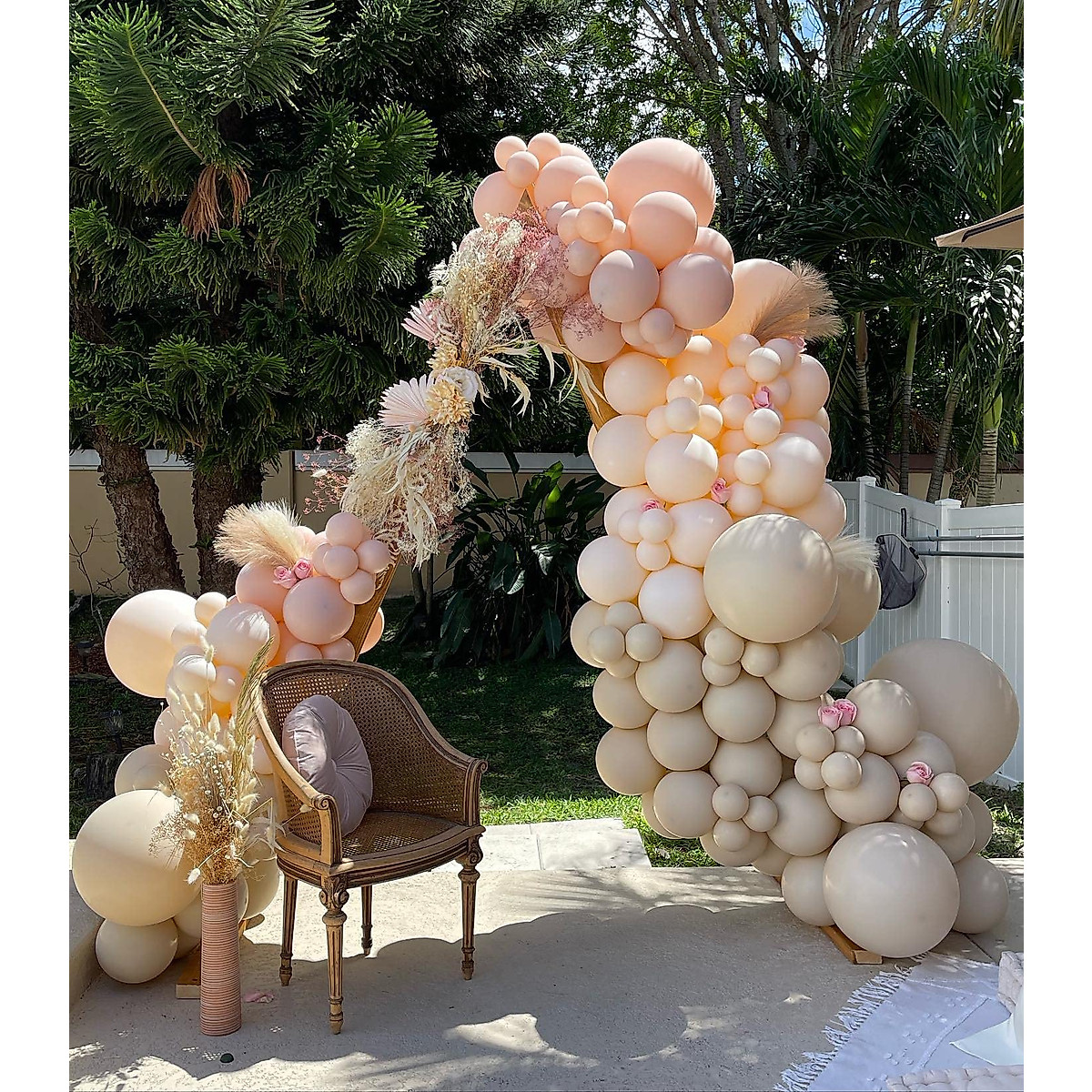 ADOINBY White Sand Balloon Arch Kit, 143Pcs Sand White cream beige Latex Balloon Garland kit, 18 12 10 5 Inch Different Size Balloons for Birthday Baby Shower Wedding Boho Party Decorations Supplies