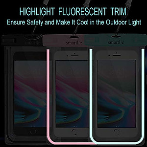 Waterproof Phone Pouch holder, smartlle Universal Waterproof Phone Case, Dry Bag Underwater Dirtproof iPhone 13 12 11 Pro Max XR,XS, 8,7,6 Plus, SE, Galaxy S22 21/Note, LG,7”, Beach Water Pool -3 Pack