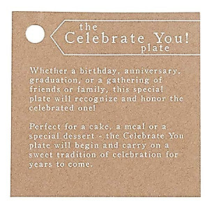 Mud Pie Celebrate You Dinner Plate, White, 11 1/2" dia