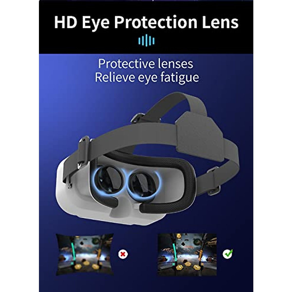 VR Headset Compatible with iPhone & Android Phone Within 4.7-7.2inch Display Screen- Universal Virtual Reality Goggles- Soft & Comfortable Updated 3D Glasses (G12-White)