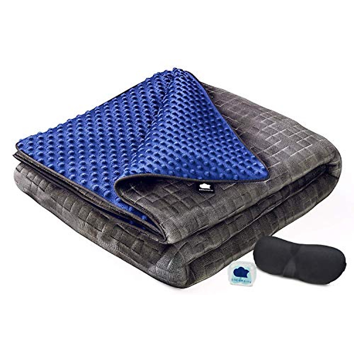 DREAMality Weighted Blanket Adult - Weighted Blanket 20 lbs w/Integrated Minky Weighted Blanket Cover - 60"x80" Full Twin Queen Size Sensory Compression Heavy Blanket