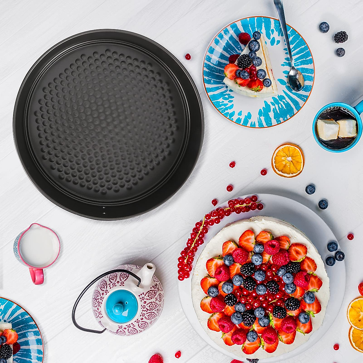 DAPIPIK Springform Pan set, 4/7/9/10 Inch Set of 4 Round Baking Pans,Cake Molds for Baking, Leakproof Bakeware Set with Removable Bottom