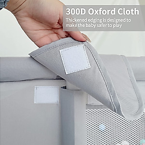 Bebikim Baby Playpen,Ball Pit for Babies and Toddlers,71"×59" Large Baby Ball Pit Indoor Baby Fence Play Area,Ball Pits with 30 Balls Infants Kids Activity Play Pen Center Light Grey