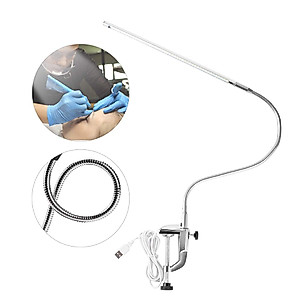 Desk Lamp with Clamp,Desk Lamp Clip on Lamp,LED Eye-Caring Desk Lamp with USB Rechargeable Reading Lights,Task Table Lamps,Foldable Bed Lamp,360° Swivel Desk Lamp for Manicure,Reading,Tattoo Light
