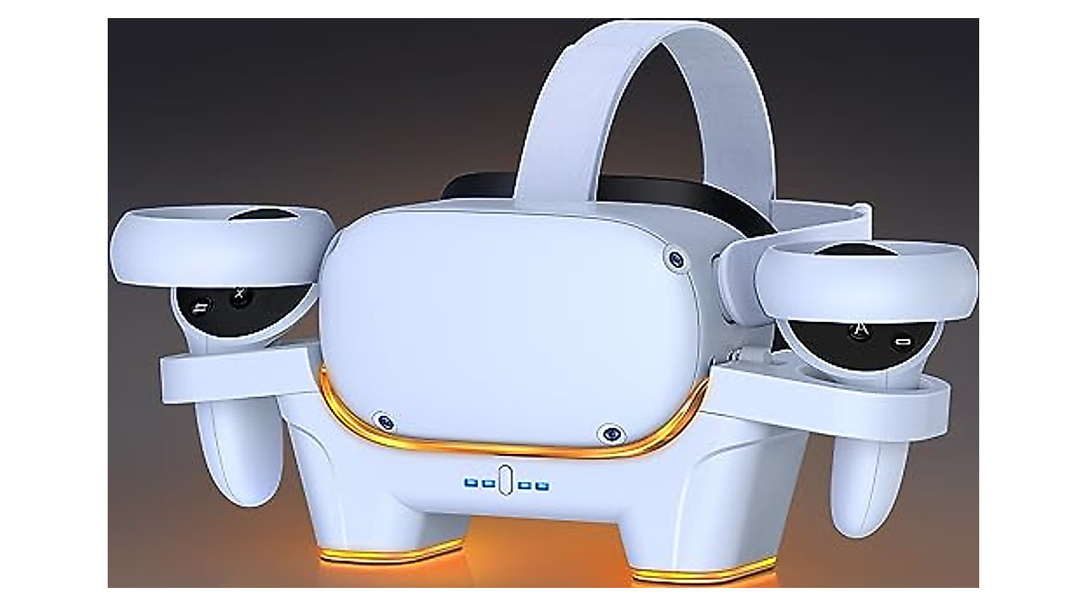 VR Charger Station for Oculus Quest 2 with RGB Light & Fast Charging