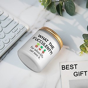 Funny Gifts for Friend Women Unique Birthday Christmas Gift for BFF Best Friend Cactus Succulents Friendship Presents for Sister Female Coworker Men - Lemongrass Sage Candles(7oz)