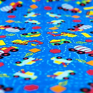 KinderMat 2" Jr. Daydreamer and Full Nap Mat Washable Cover - New Trucks N Tractors Design - Regular, 47" x 22", Great for Daycare & Families