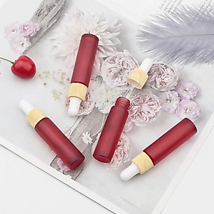 Ellbest 10ml Essential Oil Dropper Glass Bottle 10pcs Colorful Dropper Glass Bottles with Eye Dropper for Travel, Carrying Outside (Matte Red)