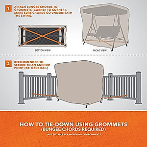 Modern Leisure Patio Swing Cover - Outdoor Furniture Protection Perfect for Patio, Deck, and Porch - Works for Single-, Double-, and Triple-Seater Swings - 87" L x 64" D x 66" H - Beige, Khaki