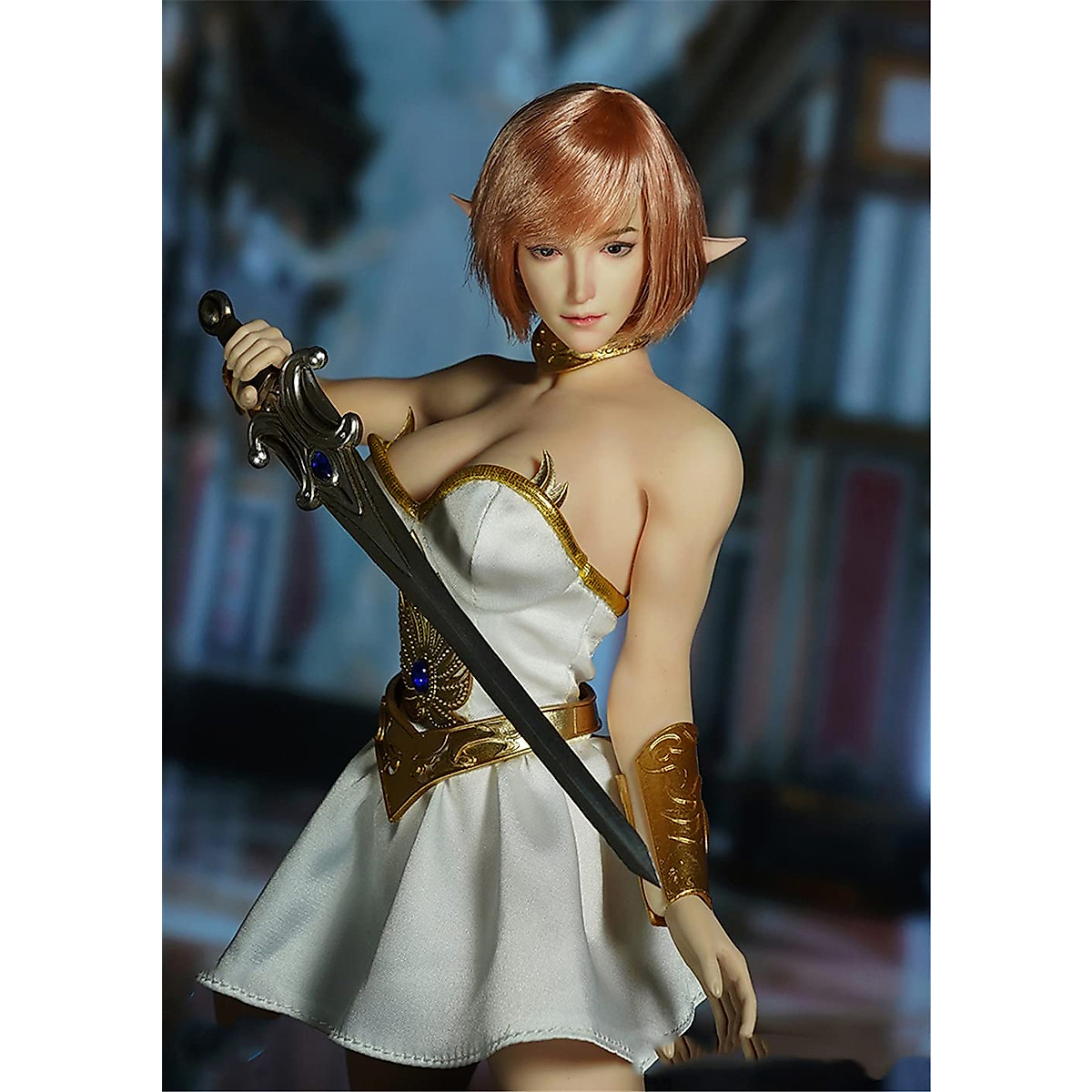 HiPlay 1/6 Scale Female Figure Head Sculpt, Elf Charming Girl Doll Head for 12 Inch Action Figure TBLeague JIAOUDOLL HS051(C)