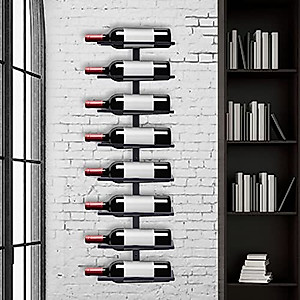 ETKEGHIP Wall Mount Wine Rack Organizer for 8 Bottles, Retro Wine Rack Home Decor Wine Storage Display Holder for Kitchen Pantry Dining Room Bar Wine Cellar