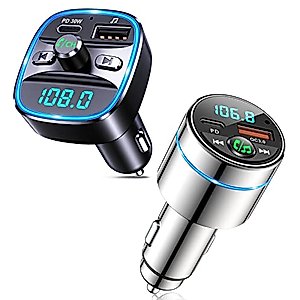RIWUSI BC61 [All-Metal] FM Bluetooth 5.3 Transmitter for Car X1+ T25C [Upgraded Type-C] Bluetooth Car Adapter X1