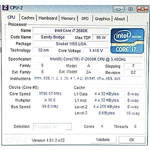 Intel Core i7-2600K SR00C Desktop CPU Processor LGA1155 8MB 3.40GHz 5GT/s