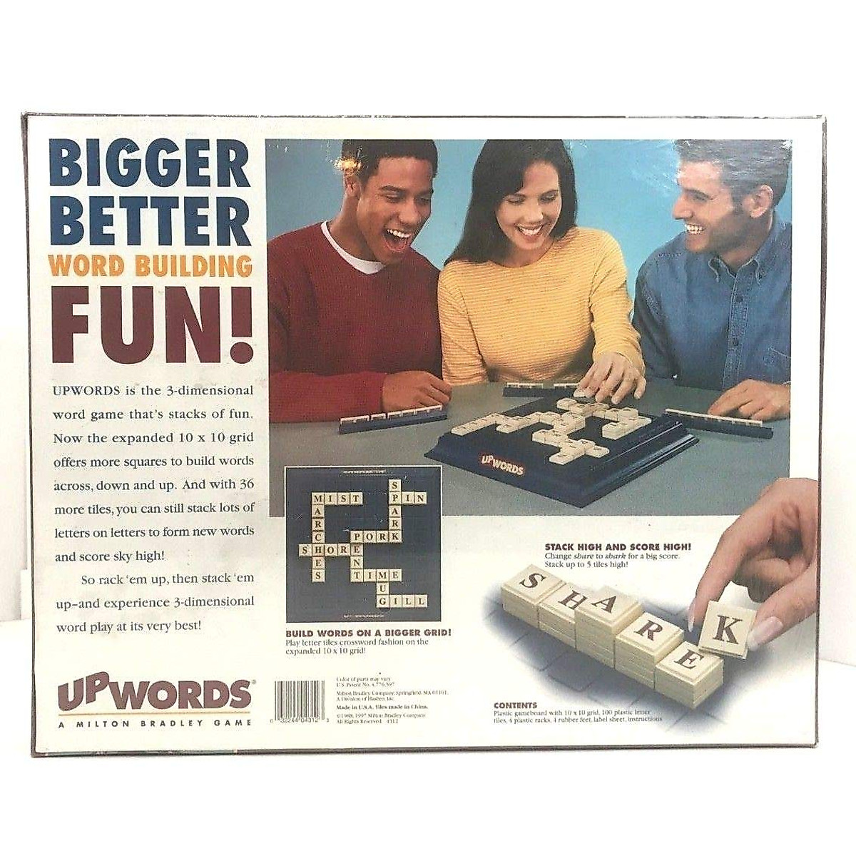 Upwords 3-Dimensional Word Game 1997 Edition with 100 Tiles