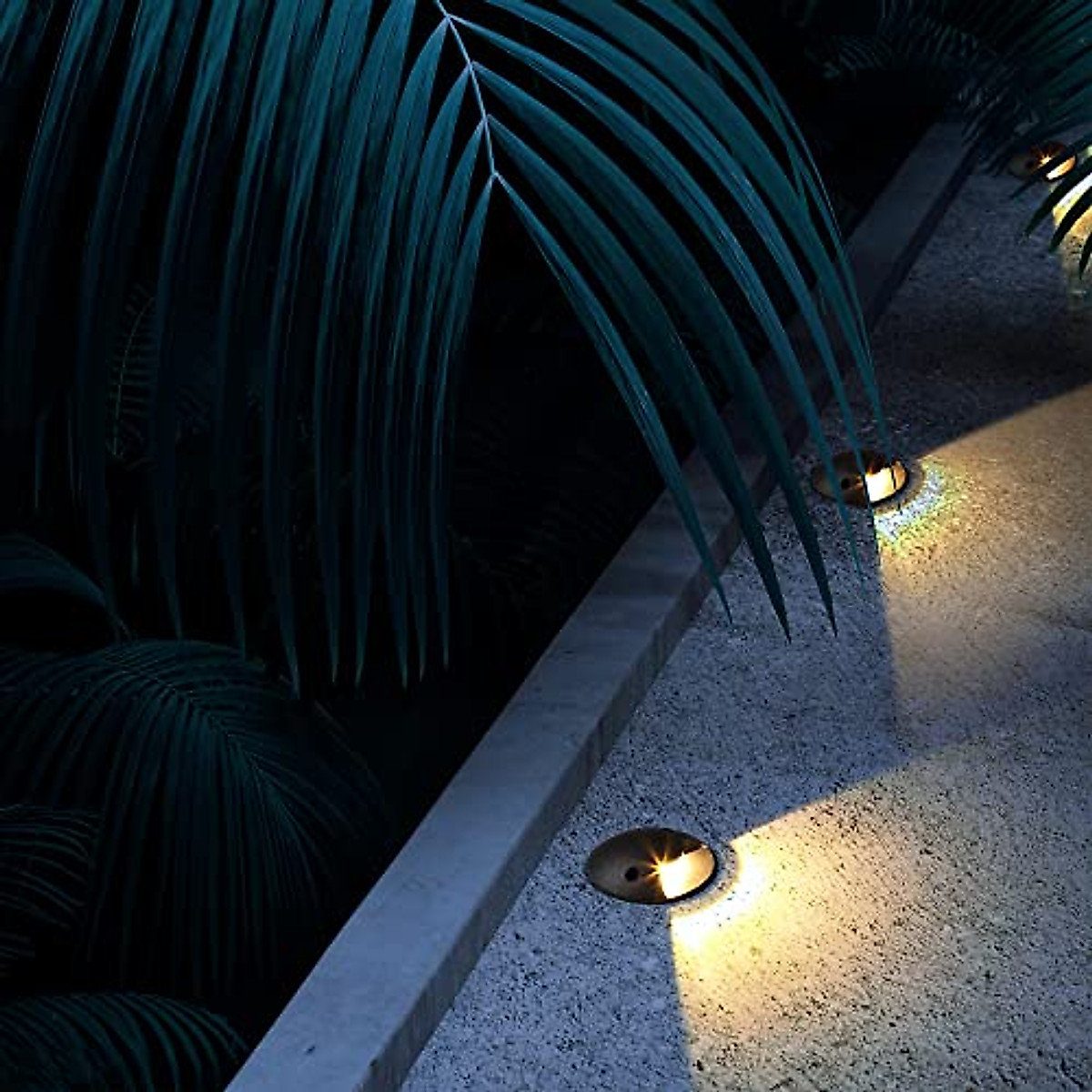 Well Lights Landscape Light Outdoor In Ground Lights Low Voltage LED 2W AC/DC 12V 24V Warm White Waterproof IP67 Aluminium Single Side Lighting for Garden,Yard, Driveway Fence Deck 2Pack