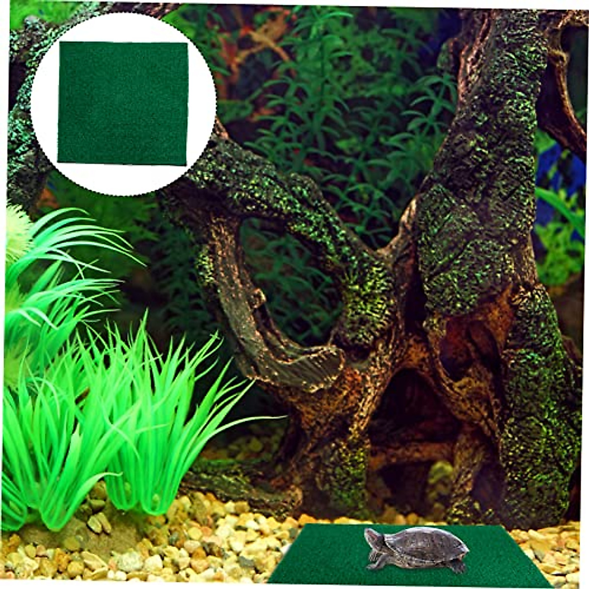 JEWEDECO Turtle Terrace Mat Turtle Tank Turf Garden Turf Carpet Yard Turf Simulation Grass Turtle Basking Platform Turf Fake Grass Turf Simulation Turf Lawn Turf Resin Bedding Artificial