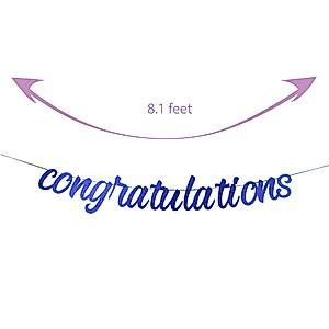 Congratulations Banner Blue Glitter Congratulations Graduation Banner Congratulations Banner Graduation 2024 Congratulations Graduation Party Decorations for College Graduation Party Decorations