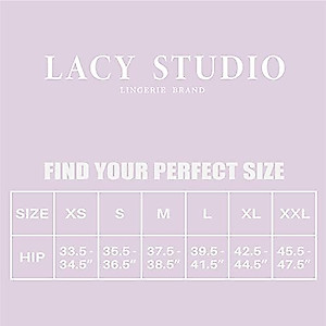 Luna & Sun Women Lace Underwear Soft Sexy Feminine Thongs (Pale Blue, Light Grey, Lilac, Black, Black (5pcs), L)