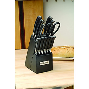 Oneida Vanguard Side 13Pc Tang Kn Set W/Block, 8.95 LB, Metallic