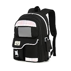 Allviper Cute Girls Backpack Bookbag for Teen Students Knapsack Women Casual Daypack Black