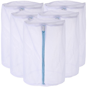 Mobestech Washing Machine Laundry Bag 5pcs Polyester Garment Bag Metal Mesh Machine Laundry Bags
