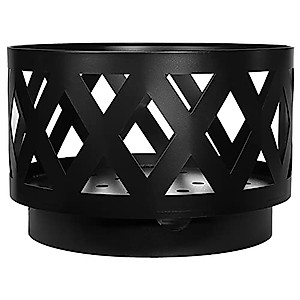 OXG Diamond Design Round Fire Pit - Black 23" Diameter 11 Gauge Steel USA Made No Assembly