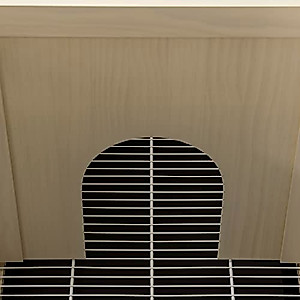 PawHut Small Rabbit Hutch Indoor Bunny Cage on Wheels, Rabbit Habitat with Tough Pinewood, Openable Top, Rabbit Cage Inside, 37.5" x 21" x 24.5"