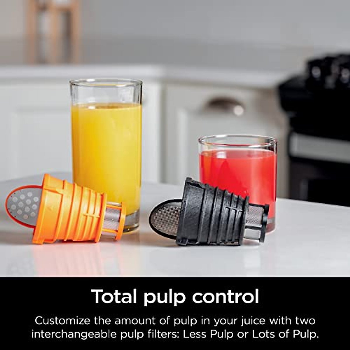 Ninja JC151 NeverClog Cold Press Juicer, Powerful Slow Juicer with Total Pulp Control, Charcoal