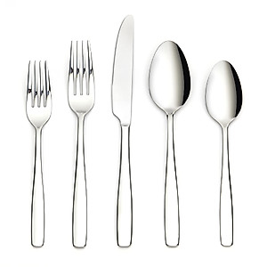 Ornative Eden 20 Piece Flatware Set, Service for 4, Includes Knives, Forks, Spoons, 18/0 Stainless Steel Silverware, Polished Silver, Dishwasher Safe, Durable and Easy Care