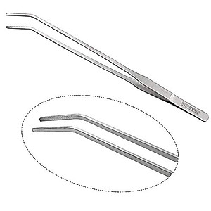 FEITA Aquarium Tweezer Set Long Stainless Steel Curved & Straight Aquarium Feeding Tweezers Scissors Maintenance Tools Kit (3 Pcs)