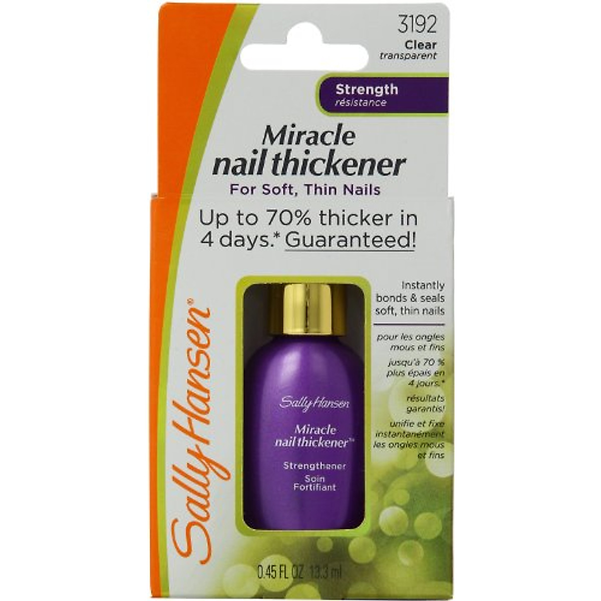 Sally Hansen Miracle Nail Thickener™, Nail Strengthener, Includes Calcium and Ceramic Gel Formula