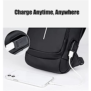 Goderat USB Charging Sport Sling Anti-Theft Shoulder Bag, Fashion Waterproof Sport Crossbody Bags for Men and Women (Grey and Brown)