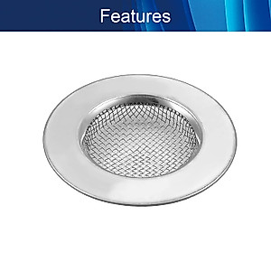 Juvielich Stainless Steel Sink Strainer-2.56" Diameter Rim Mesh Strainer Fine Mesh Perfect for Kitchen Sink/Bathroom Bathtub Wash basin Floor drain balcony Drain Hole Hair Catcher 2Pcs