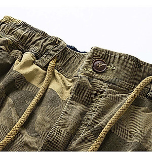 Mens Distressed Shorts Big and Tall Cargo Shorts for Men 2023 Casual Drawstring Elastic Waist Tooling Shorts 7" Inseam Waistband Shorts White Linen Shorts Men 7 Inch Inseam Khaki 2X