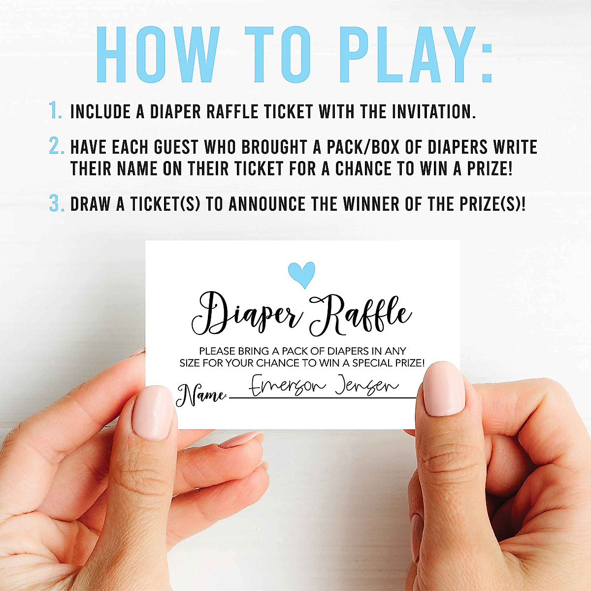 Hadley Designs 25 Baby Shower Diaper Raffle Tickets For Baby Shower Boy - Blue Baby Shower Games For Boys, Diaper Raffle Cards, Baby Raffle Tickets, Baby Shower Invitation Inserts, Baby Shower Ideas