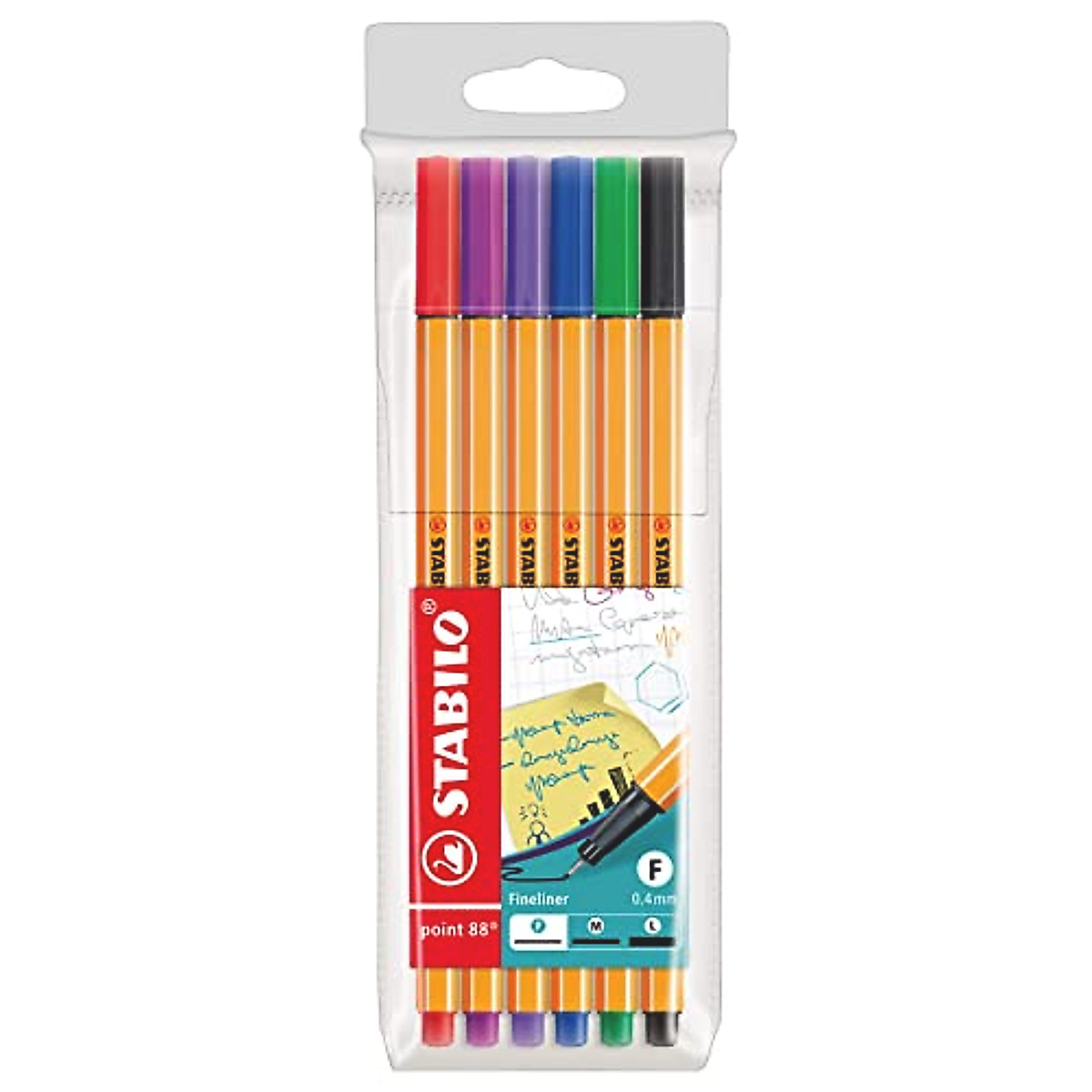 STABILO Fineliner point 88 - Wallet of 6 - Assorted Colors
