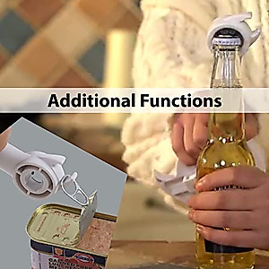 Jar Opener for Weak Hands Seniors Arthritis Bottle Cap Opener Lid Opener Labor-saving | Multifunctional | Adjustable | Anti-slip | Handheld (White)