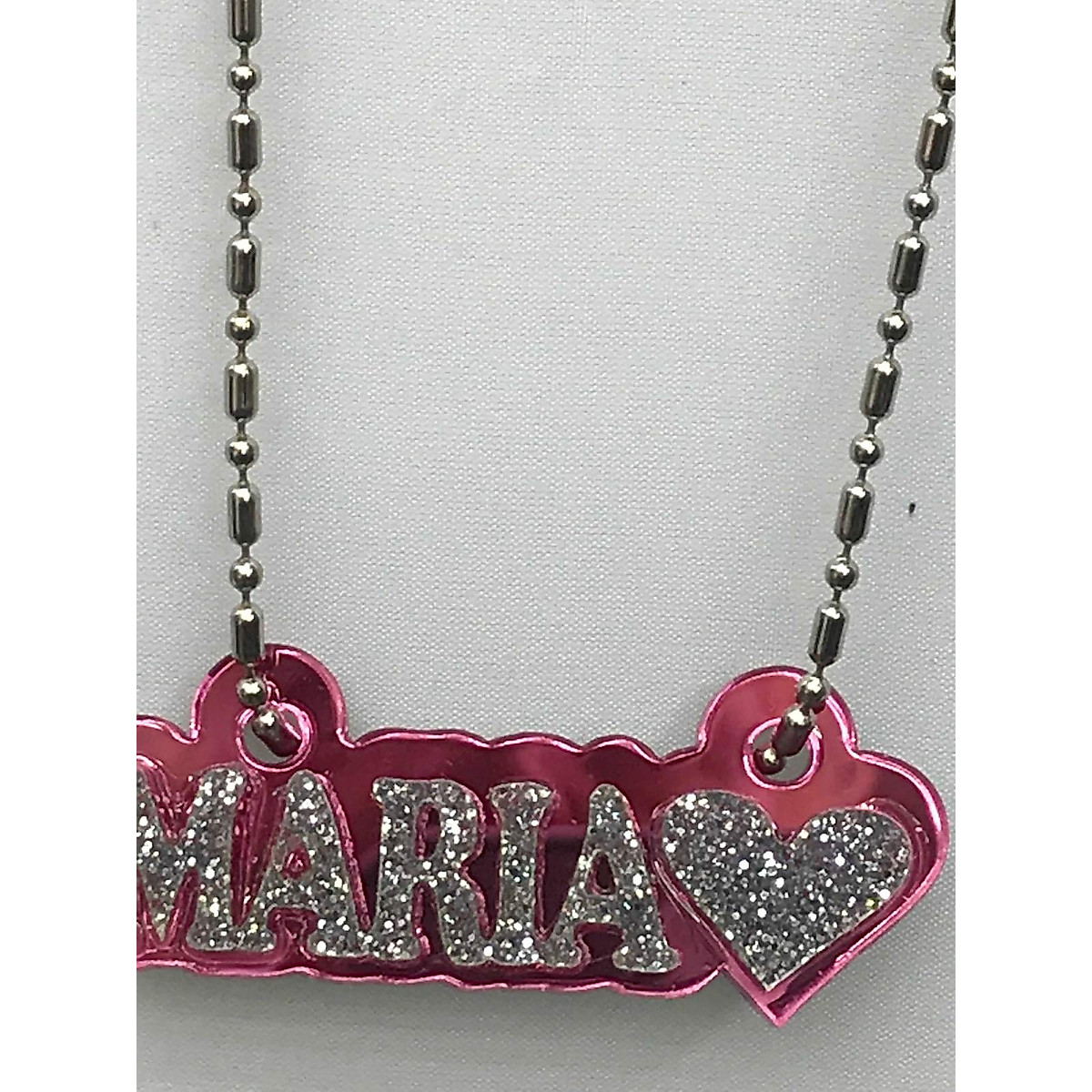 MIRROR MANIA Personalized Name Plate Custom Name Necklace Nameplate Name Laser Cut, Diamond Look, Made To Order Any Name - Dazzling and Stunning!
