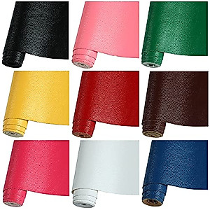 Solid Color Green Faux Leather 10 "X53" (25cmX135cm), Faux Leather Sheets Roll Very Suitable for Making Crafts, Leather Earrings, Bows,Sewing (Green)